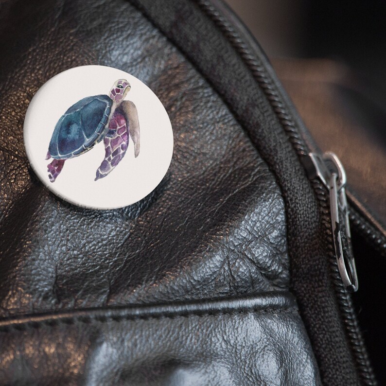 Set of 6 Sea Turtle Fridge Magnets or Pinback Buttons Pin / - Etsy
