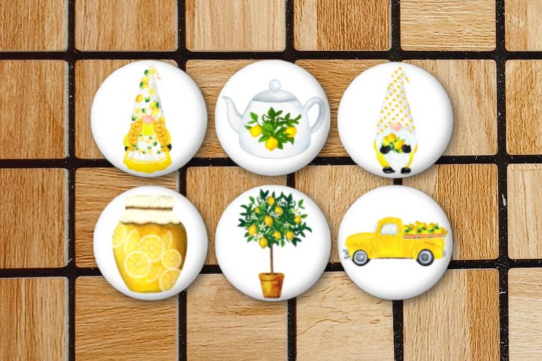 Lemon Lover Themed Fridge Magnets or Pinback Buttons or Scrapbook Flair ...
