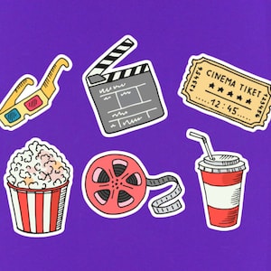 Movies Sticker Pack Set of 6 Mini Stickers 2 on Their Longest Side ...