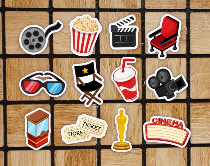 Set of 12 Film & Movie Stickers 2 Die Cut Movie Sticker Pack for Fans ...