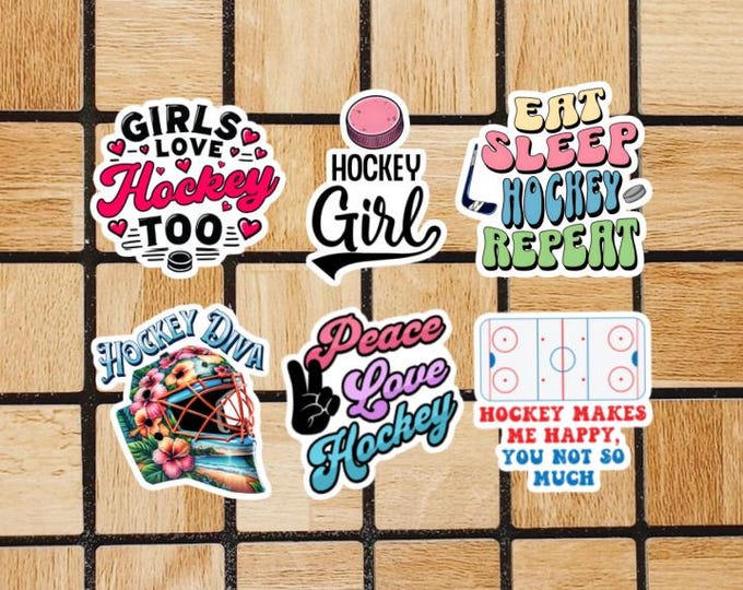 Set of 12 Mini Women Girls Hockey Stickers - 2" on Their Longest Side ...