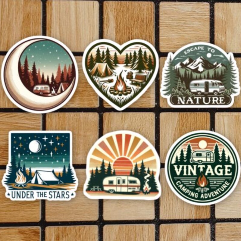 Camping Stickers - Etsy