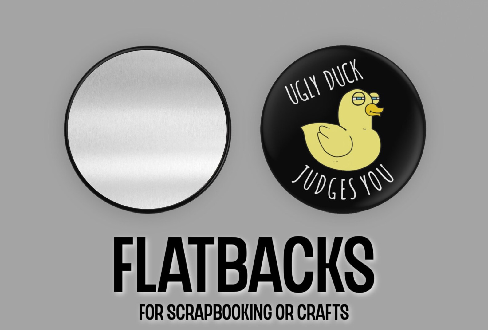 Set of 6 Funny Duck Duckling Pinback Buttons, Fridge Magnets or ...