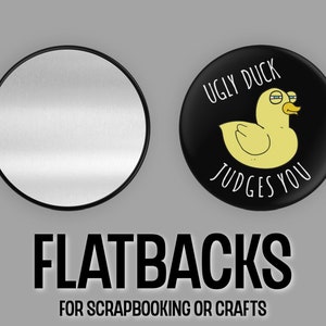 Set of 6 Funny Duck Duckling Pinback Buttons, Fridge Magnets or ...