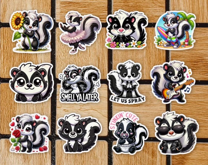 Vintage Skunks Sticker Pack. Cute Skunks, Kitsch Skunks, Junk Journal ...