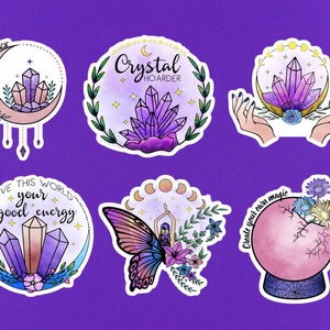 Set of 6 Crystal Stickers Watercolor 3 on the Longest Side / Crystal ...