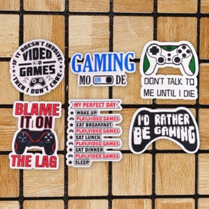 Set of 6 Gamer Stickers Gaming Sticker Pack 3 Die Cut Video Game ...
