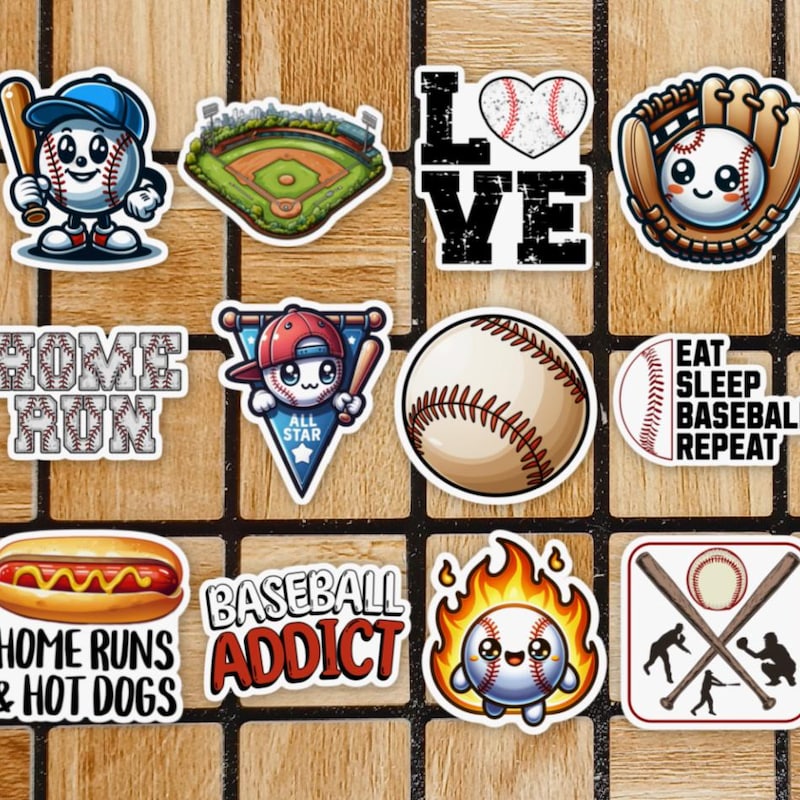 Baseball Stickers - Etsy