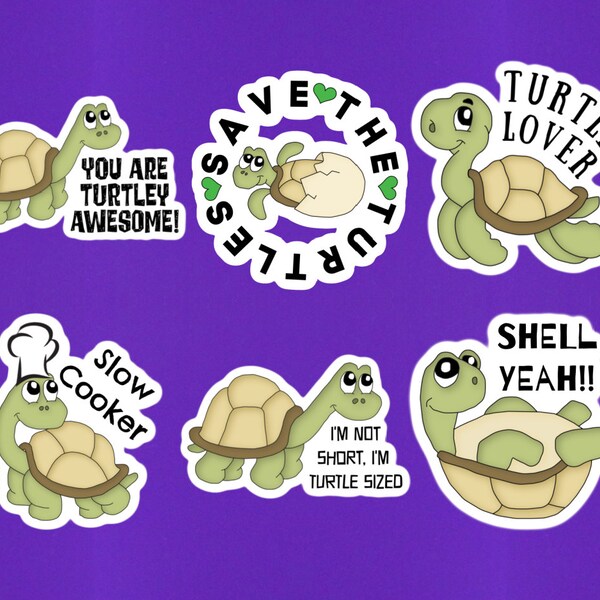 Funny Turtle Stickers - Etsy