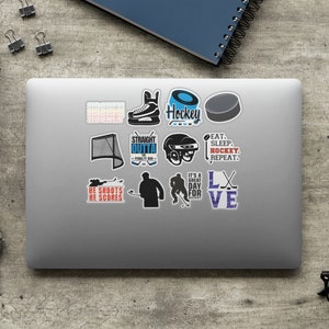 Set of 12 Mini Hockey Stickers - 2" on Their Long Side - Hockey Sticker ...