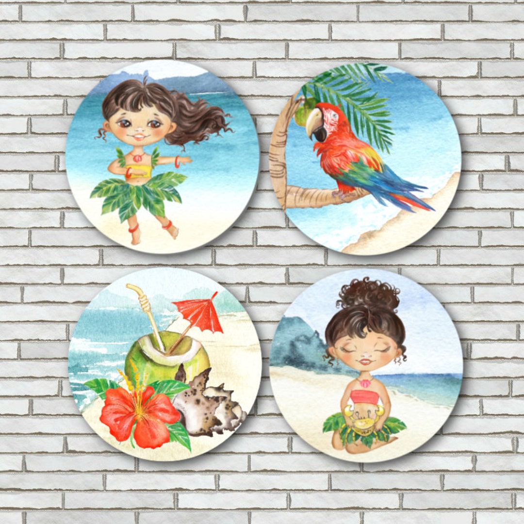 Hawaii Hawaiian Hula Girls Beach Fridge Magnets or Pinback - Etsy