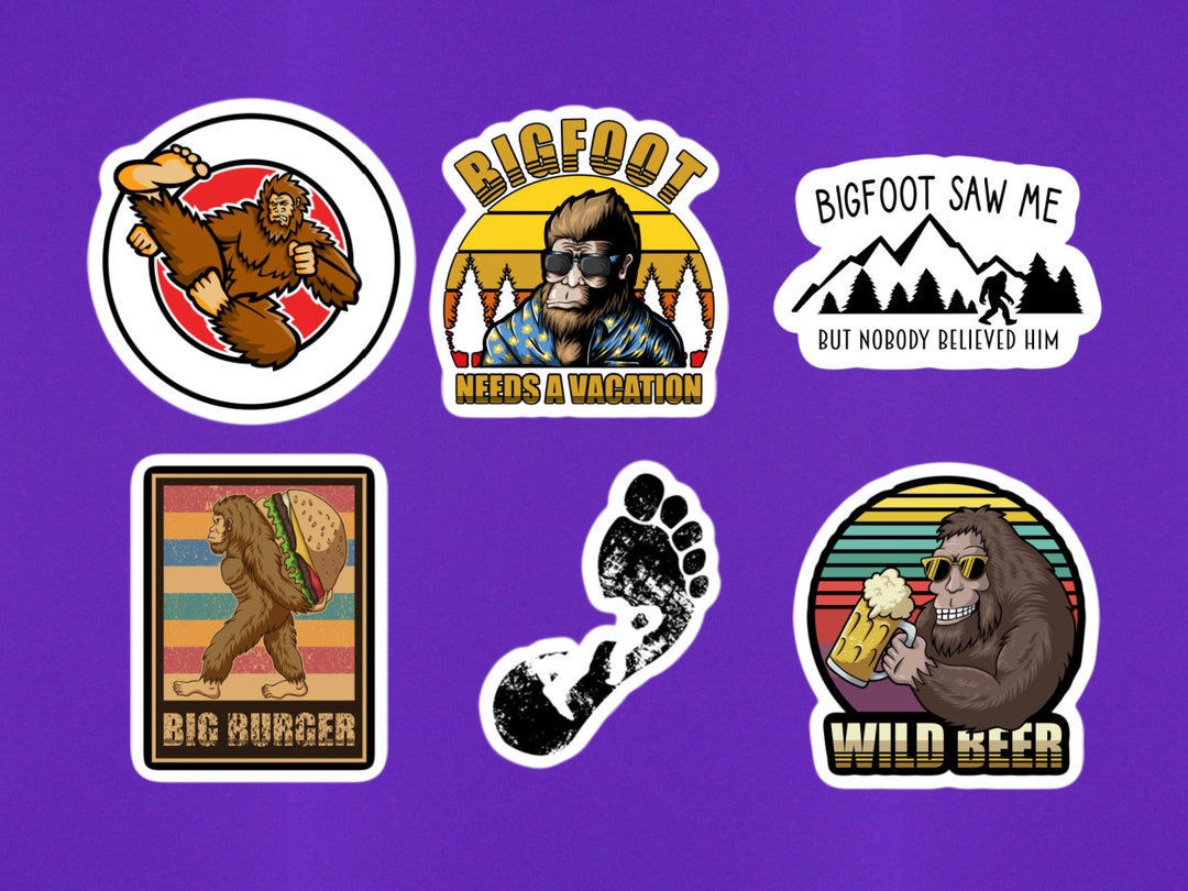 Bigfoot Sticker Pack Set of 6 Die Cut Stickers Gag Gift for - Etsy