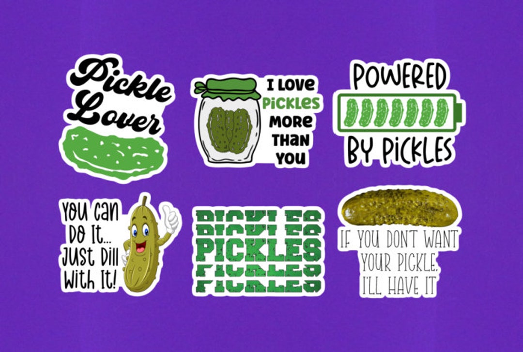 Pickle Sticker Pack, Set of 6, Pickle Stickers, Pickle Gift, Laptop ...