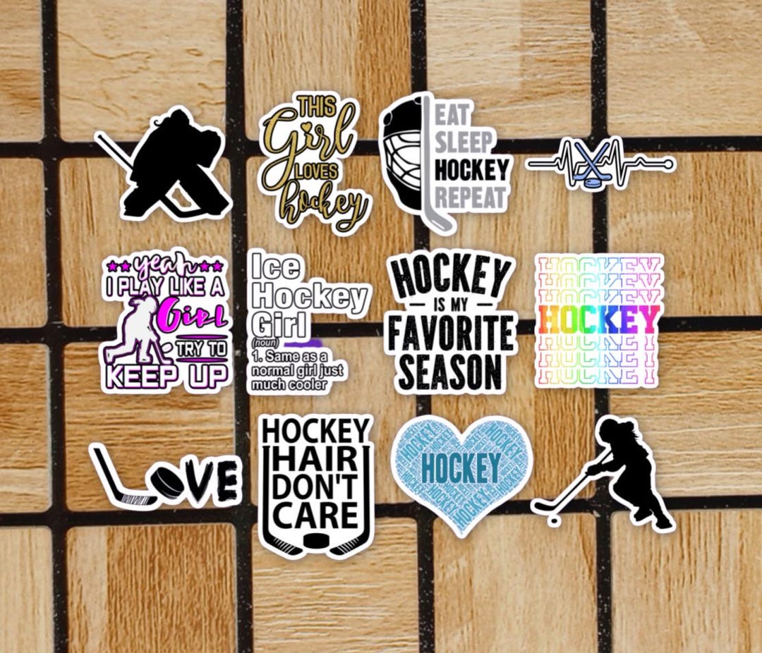 Set of 12 Mini Women Girls Hockey Stickers - 2" on Their Longest Side ...