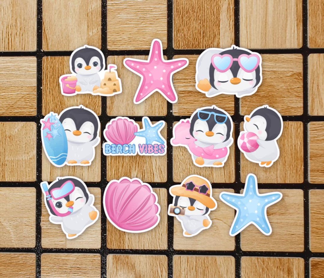 Set of 11 Penguin Stickers - 2" on Longest Side - Penguin Gifts for ...