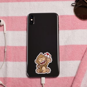 Set of 12 Cute Monkey Stickers / Monkey Sticker Pack / 2 Size / Animal ...