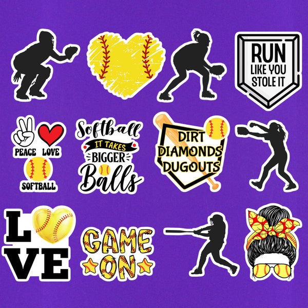 Softball Sticker - Etsy