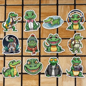 Set of 12 Alligator Stickers - 2" Die Cut Stickers - Reptile Sticker ...