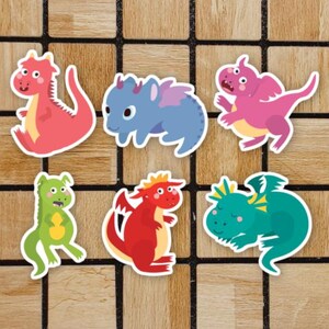 Dragon Sticker Pack - Set of 6 Dragon Stickers - 2" Size - Dragon Gifts ...