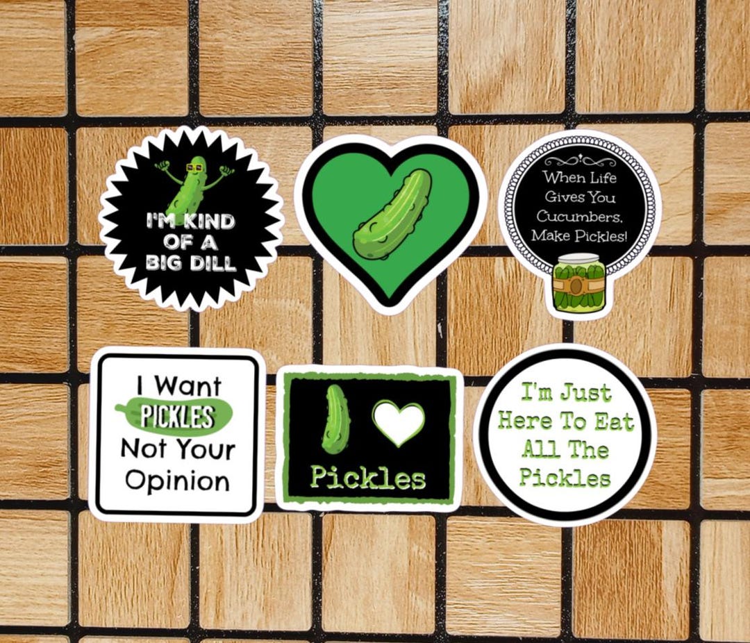 Funny Pickle Sticker Pack Set of 6 Pickle Stickers Pickle Lover Gifts ...