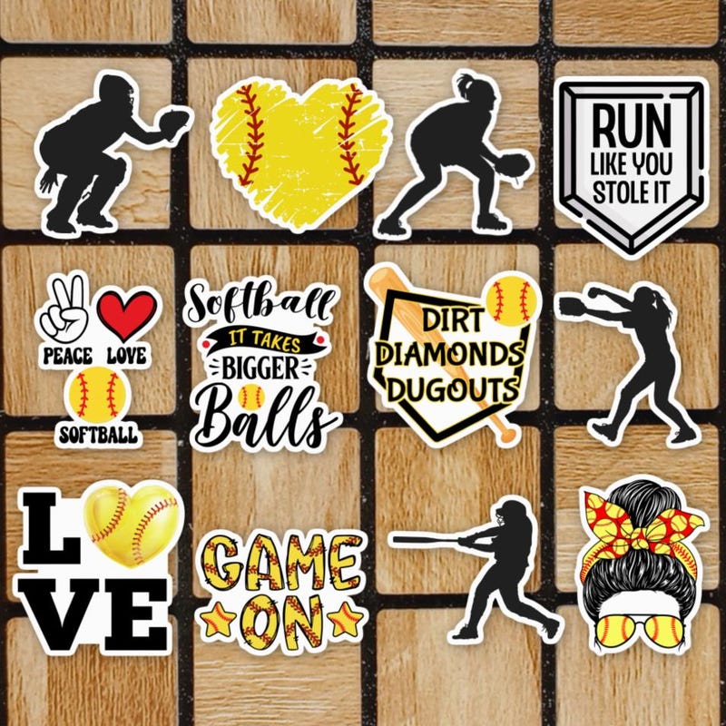 Softball Sticker - Etsy