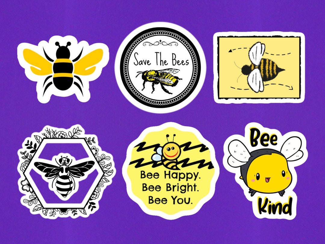 Bumble Bee Sticker Pack Set of 6 3 Die Cut Stickers - Etsy