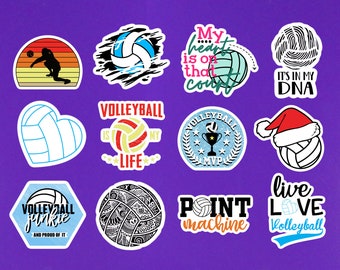 Volleyball Water Bottle Stickers, Volleyball Laptop Stickers, Hydro ...