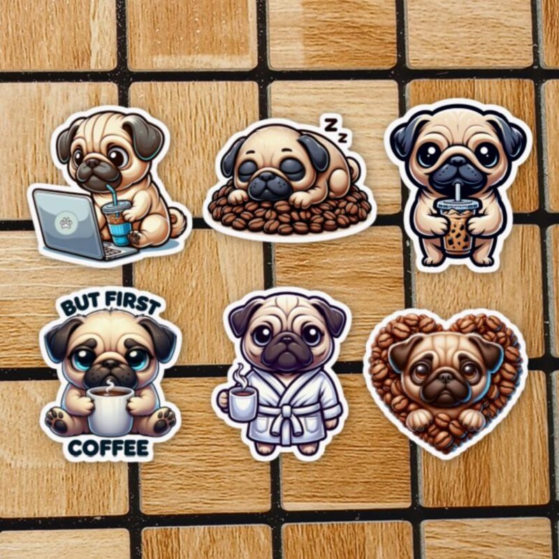 Pug Sticker Pack - Etsy