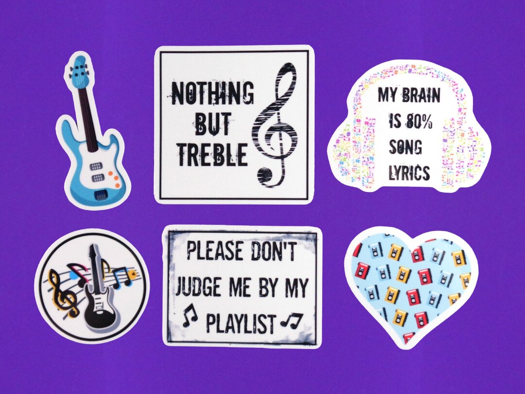 Music Sticker Pack Set of 6 Music Stickers 3 Die Cut Stickers Music ...