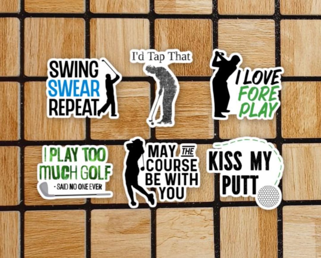 Set of Funny Golf Stickers - Golfer Sticker Pack - 2" or 3" Die Cut ...