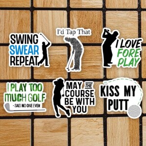 Set of Funny Golf Stickers - Golfer Sticker Pack - 2" or 3" Die Cut ...