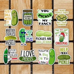 Funny Pickle Sticker Pack - Set of 12 Pickle Stickers - Cute Pickle ...