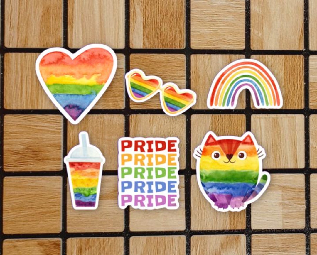 Watercolor LGBTQ Sticker Pack 3 Stickers Gay Pride Stickers Rainbow ...