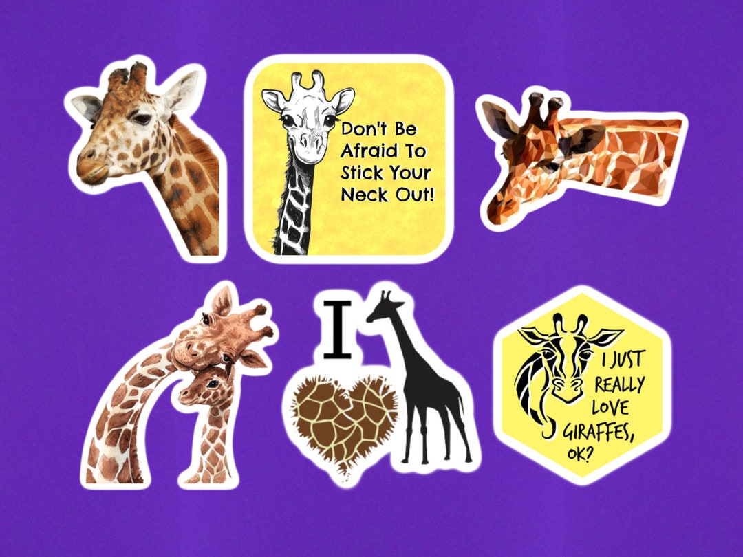 Giraffe Sticker Pack Set of 6 Die Cut Stickers 3 - Etsy
