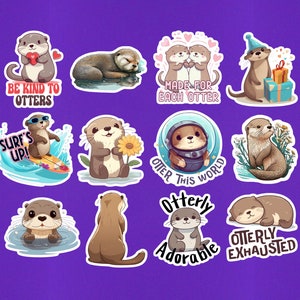 Set of 12 Sea Otter Stickers 2 Die Cut Otters Sticker - Etsy Canada