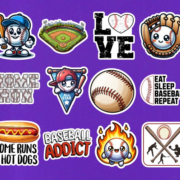 Baseball Stickers - Etsy