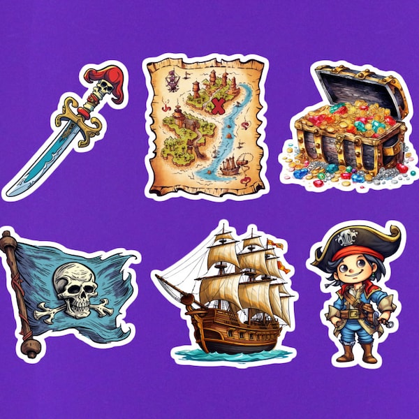 Pirate Stickers Pack - Etsy