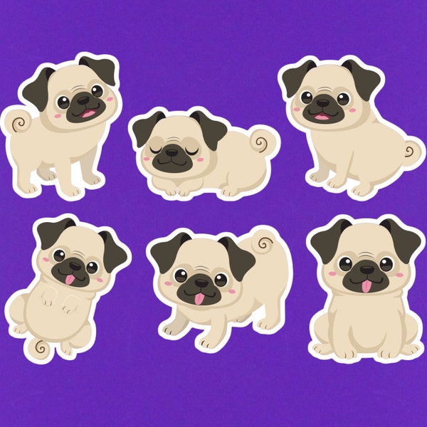 Pug Sticker Pack - Etsy