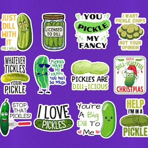 Funny Pickle Sticker Pack, Set of 12, Pickle Stickers, Pickle Gift for ...