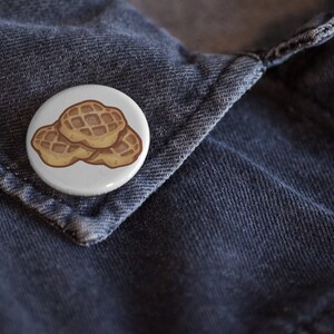 Set of 6 Waffle Fridge Magnets or Pinback Buttons Pins - 1.25" Size ...