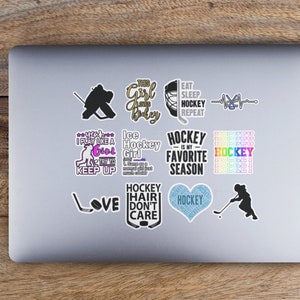 Set of 12 Mini Women Girls Hockey Stickers - 2" on Their Longest Side ...