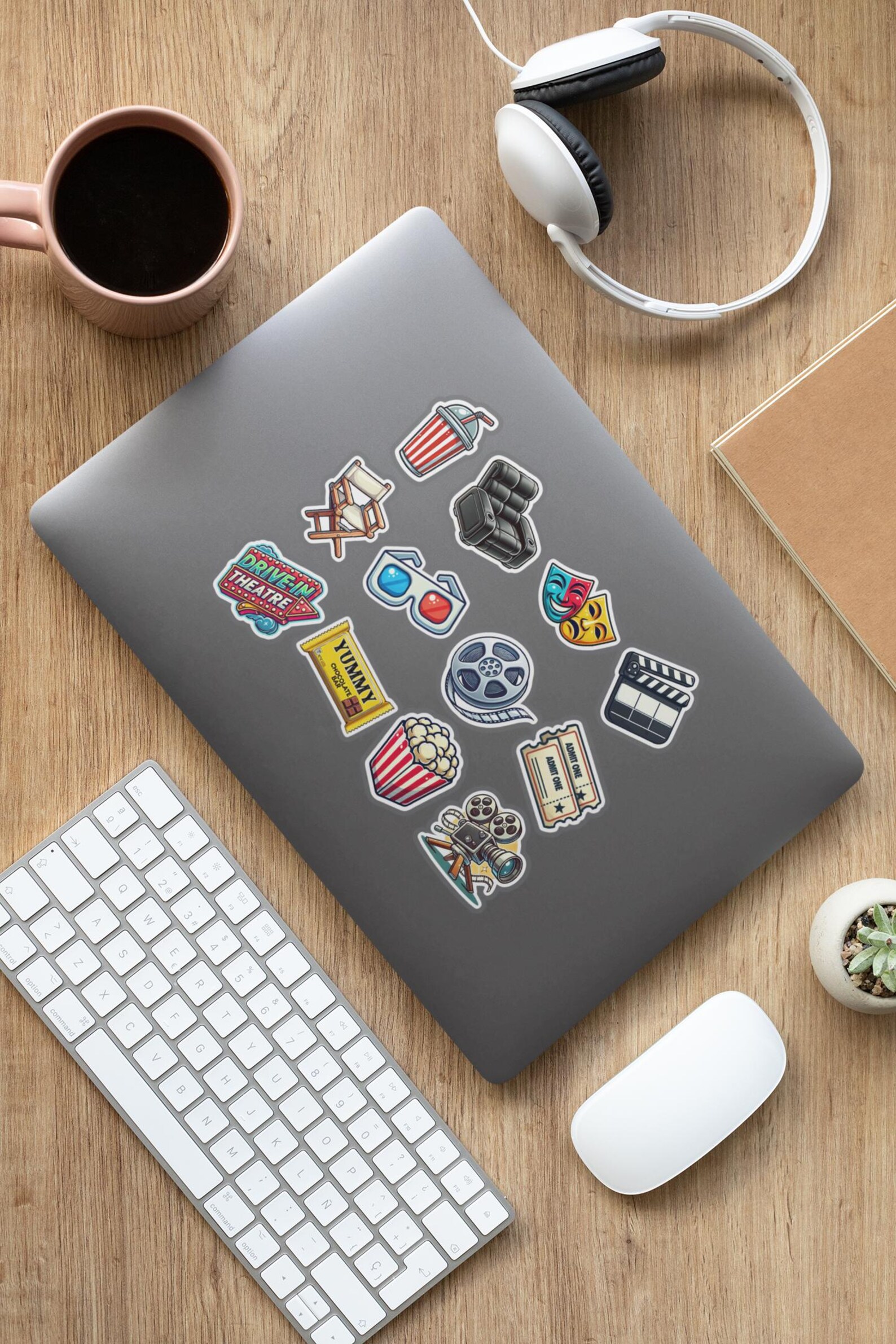 Set of 12 Film & Movie Stickers - 2" Die Cut Movie Vinyl Sticker Pack ...