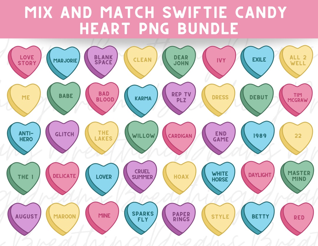 Taylor Swift Candy Hearts PNG Taylor Swift Song Titles Conversation ...