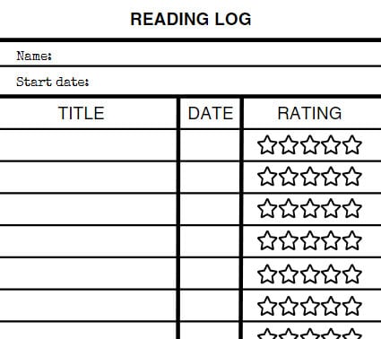 Library Due Date Card-inspired Reading Log | Printable Digital Bookmark ...