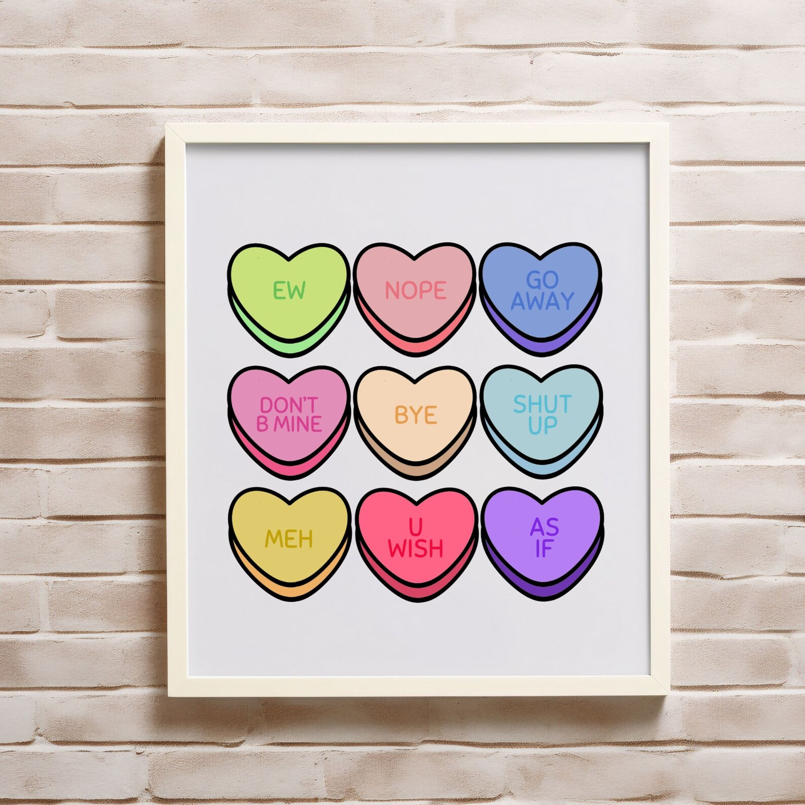 Anti Valentine's Day Candy Hearts PNG | Conversation Hearts PNG | Candy ...