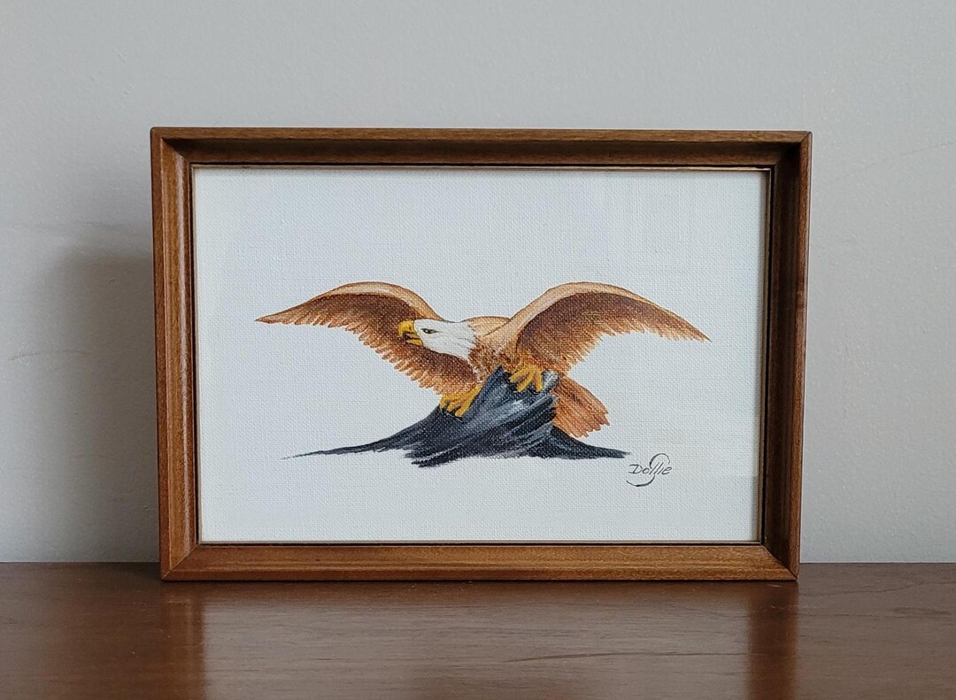 Vintage Bald Eagle Painting – American Folk Art, Wood Frame - Etsy