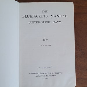 Vintage 1940 Bluejackets' Manual U.S. Navy Armed Services - Etsy