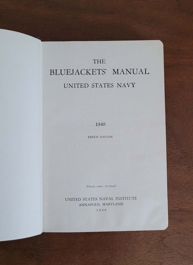 Vintage 1940 Bluejackets' Manual U.S. Navy Armed Services - Etsy