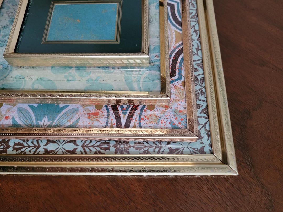Vintage Mixmatch Set of 4 Gold Tone Metal Photo Picture Frames W/ Glass ...