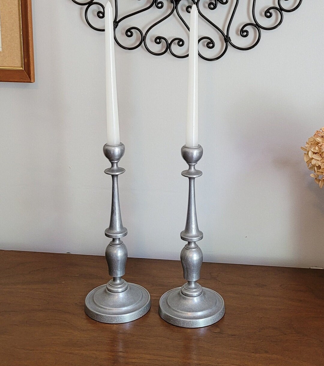 Vintage Carson Metal Candlestick Pair – Brutalist Industrial Taper ...
